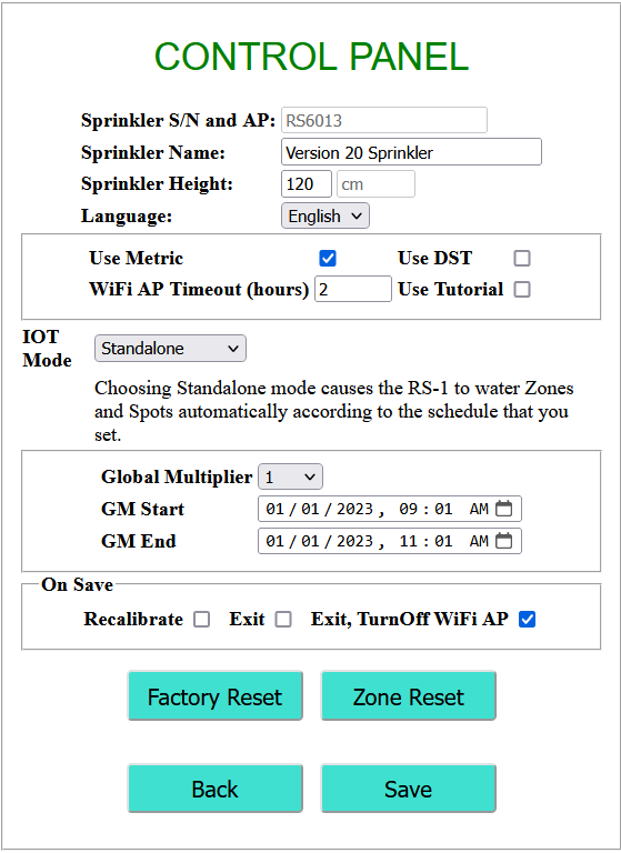 Control Panel Manual